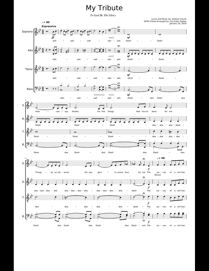 My_Tribute sheet music for Voice download free in PDF or MIDI