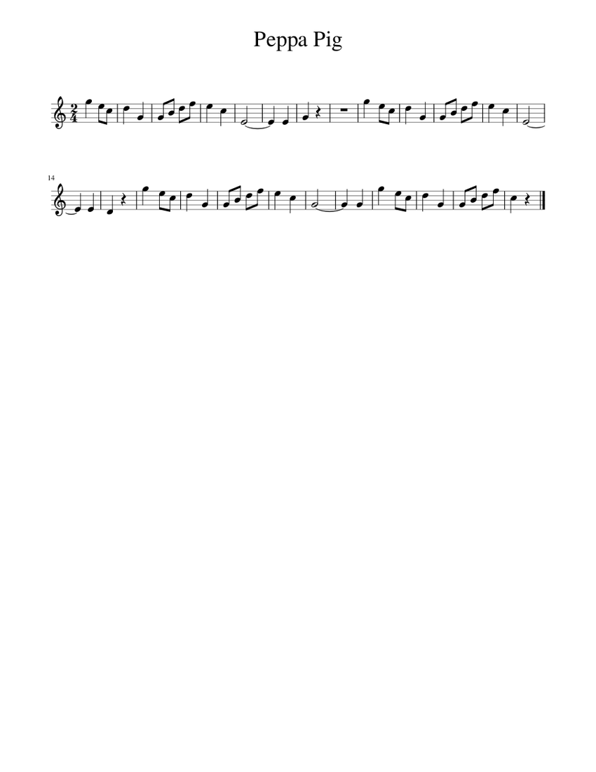 Peppa Pig Sheet music for Piano (Solo) | Musescore.com