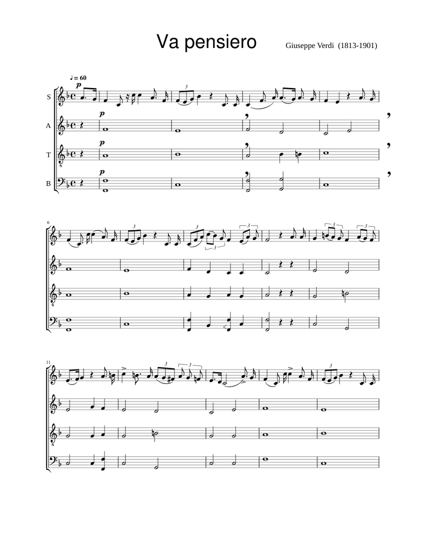 Va pensiero Sheet music | Musescore.com