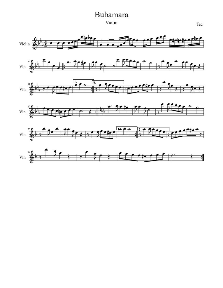 Bubamara Sheet music | Download free in PDF or MIDI | Musescore.com