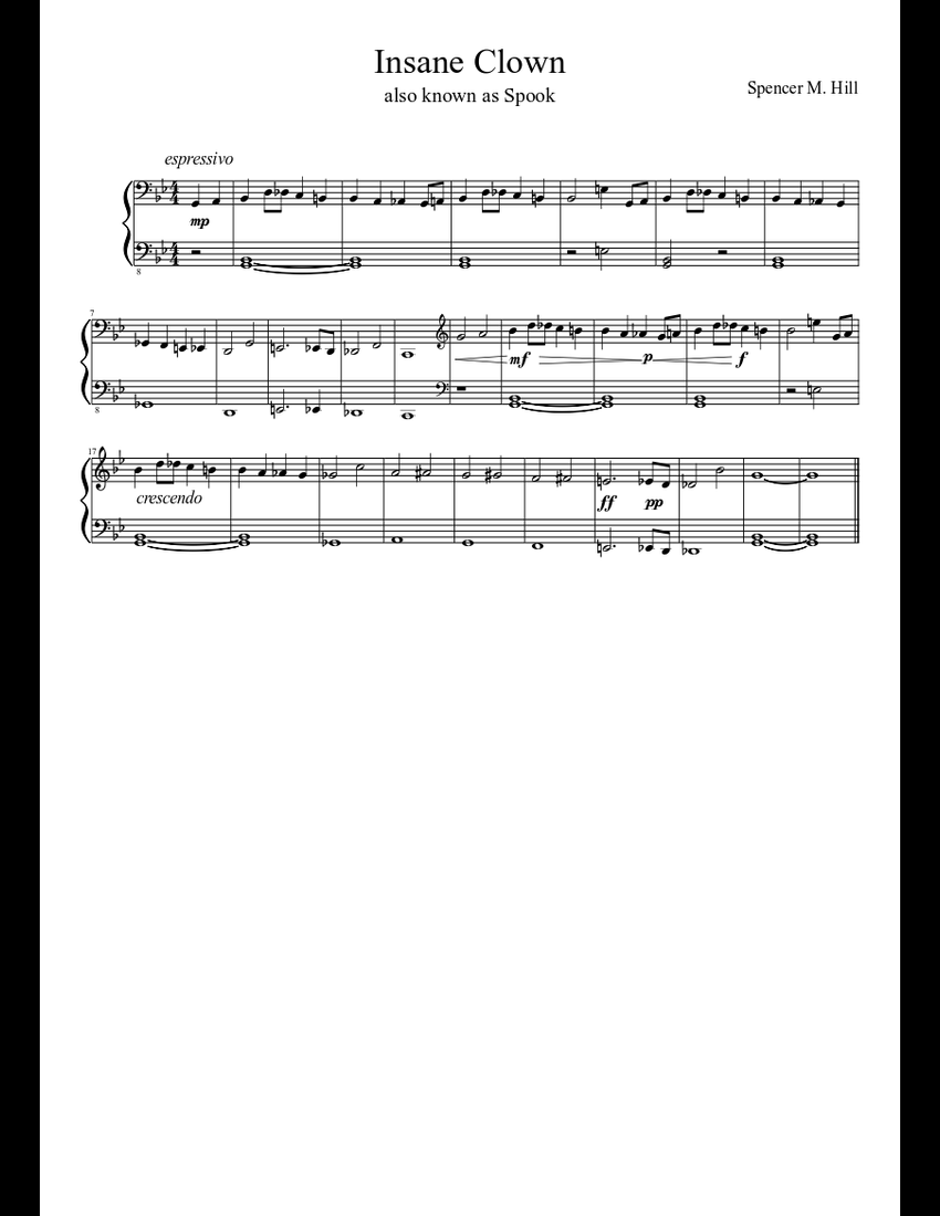 Insane Clown sheet music download free in PDF or MIDI