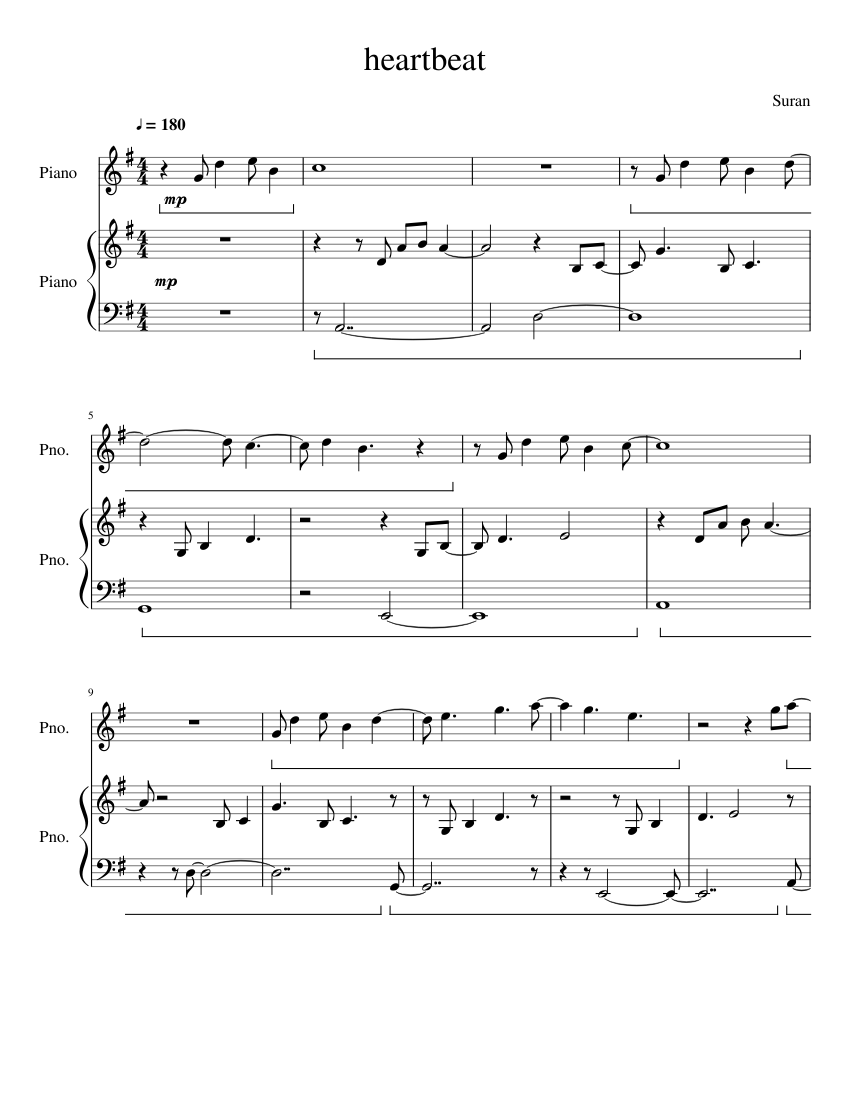 Heartbeat Sheet music for Piano (Piano Duo) | Musescore.com