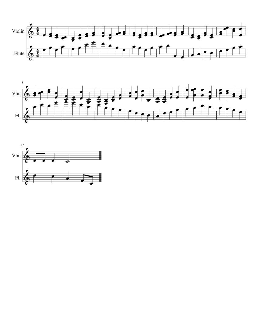 Relax Sheet music for Violin, Flute (Mixed Duet) | Musescore.com