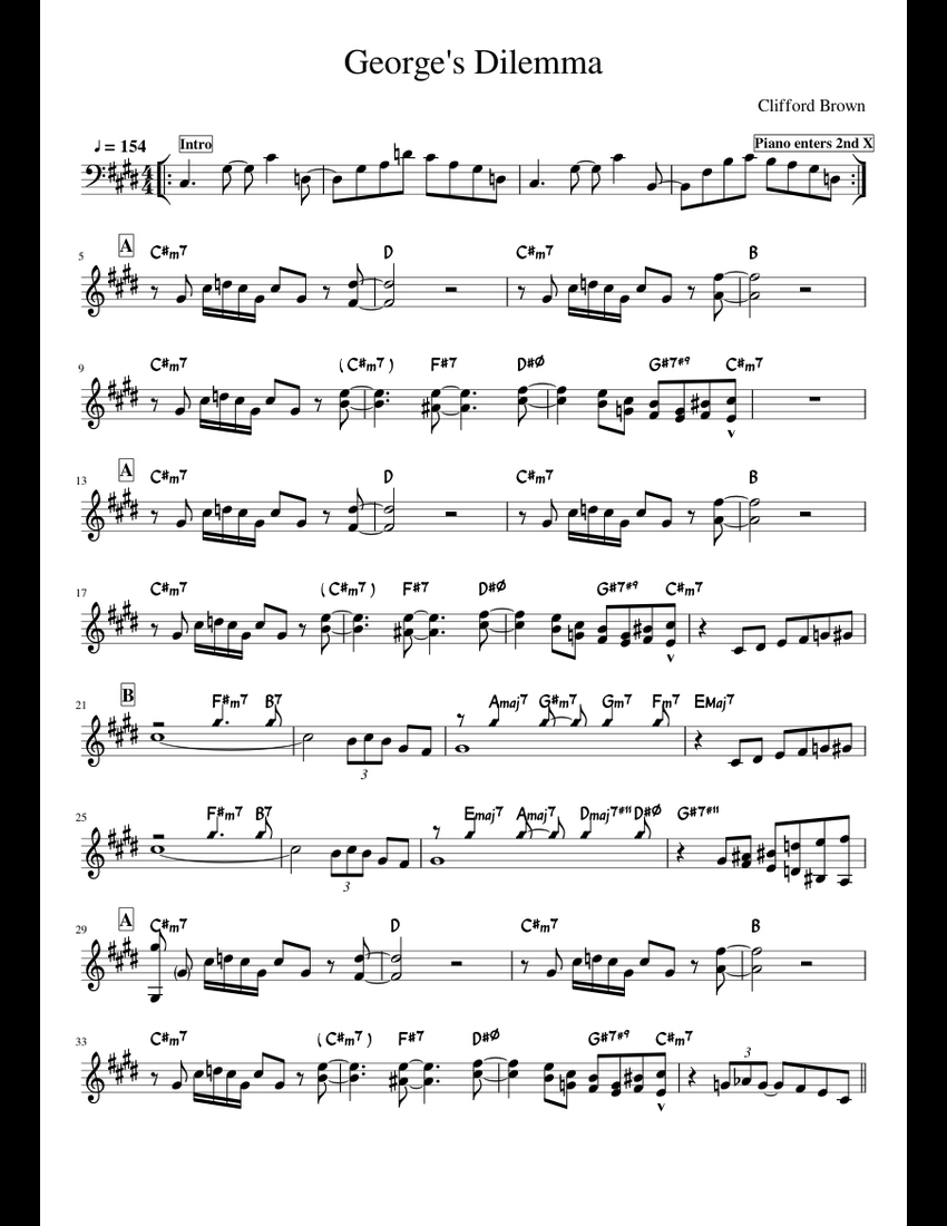 George's Dilemma sheet music for Piano download free in PDF or MIDI
