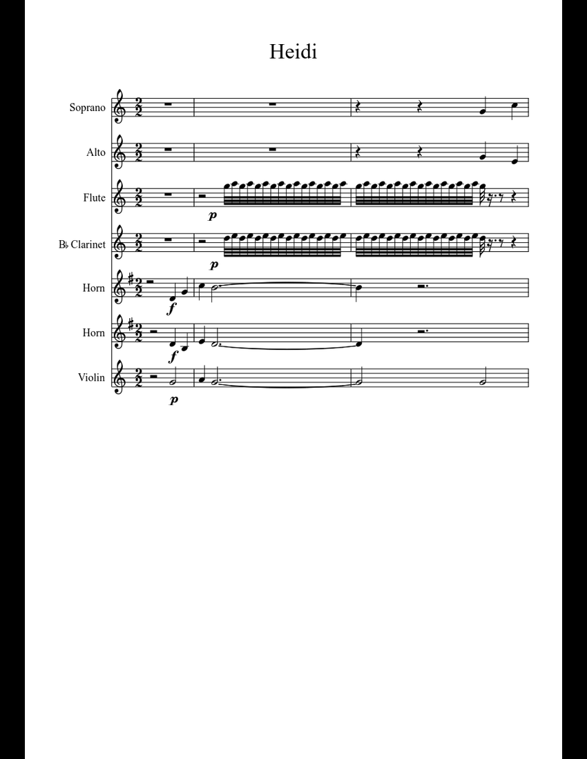 Heidi sheet music download free in PDF or MIDI