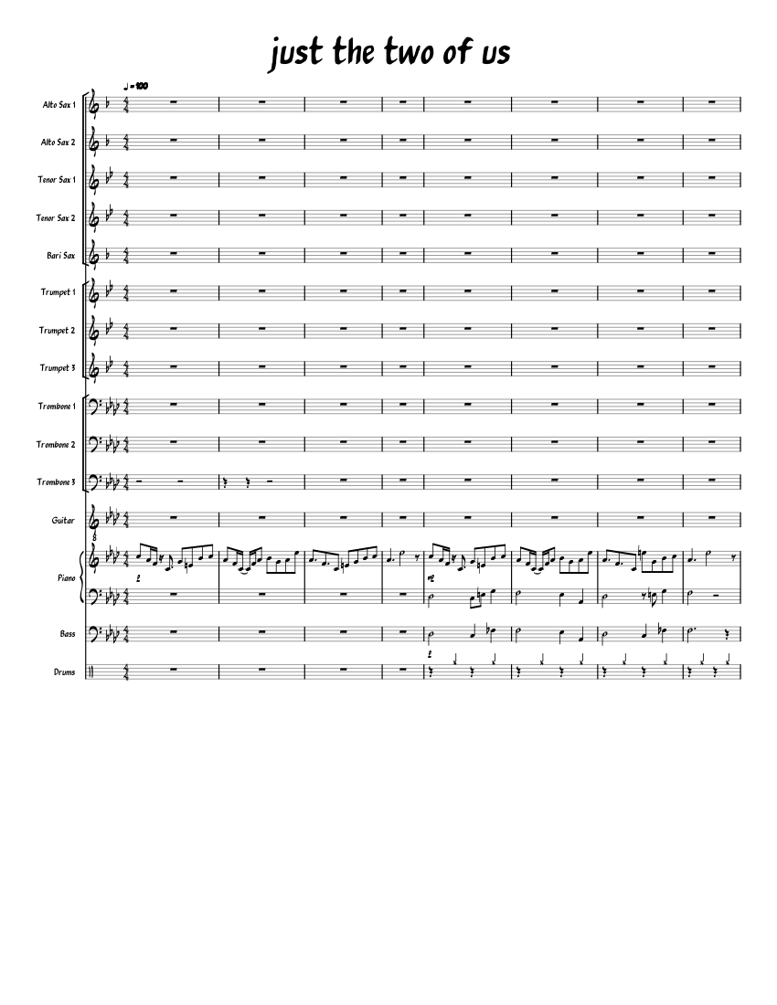 Just The Two Of Us sheet music for Piano, Alto Saxophone, Tenor Saxophone, Baritone Saxophone ...