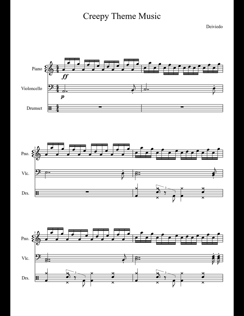 Creepy Theme Music sheet music download free in PDF or MIDI