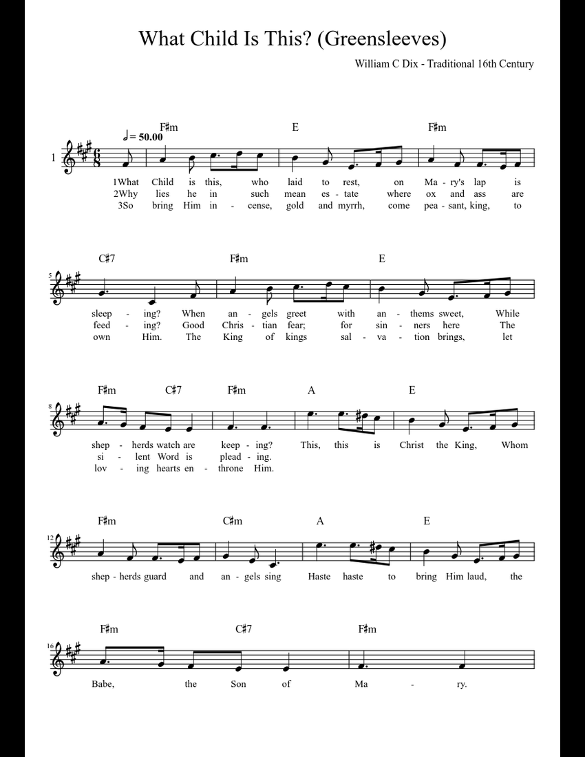 What Child Is This? (Greensleeves) sheet music download free in PDF or MIDI
