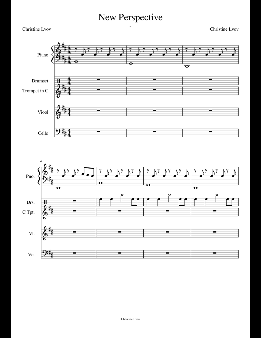 New Perspective sheet music for Piano, Violin, Percussion, Trumpet ...