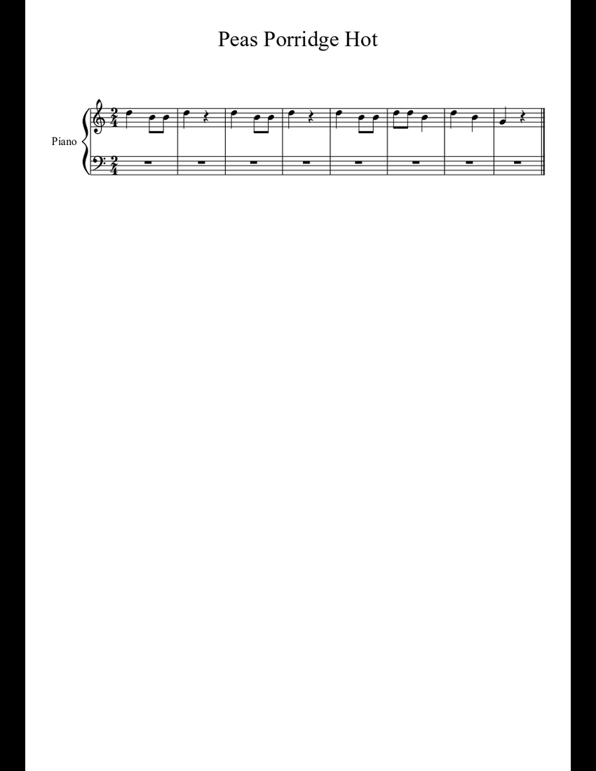 Peas Porridge Hot sheet music download free in PDF or MIDI