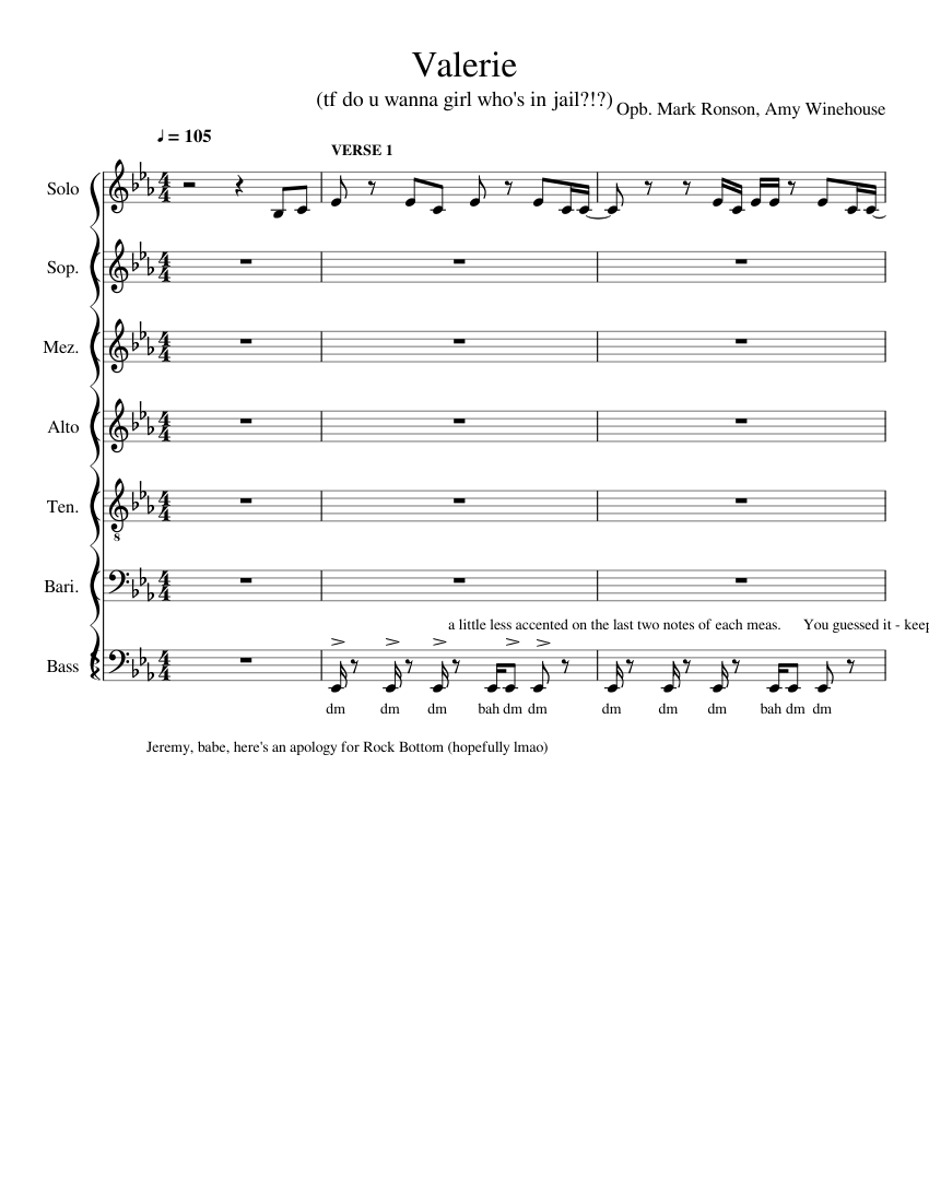 Valerie Sheet music for Piano | Download free in PDF or MIDI ...