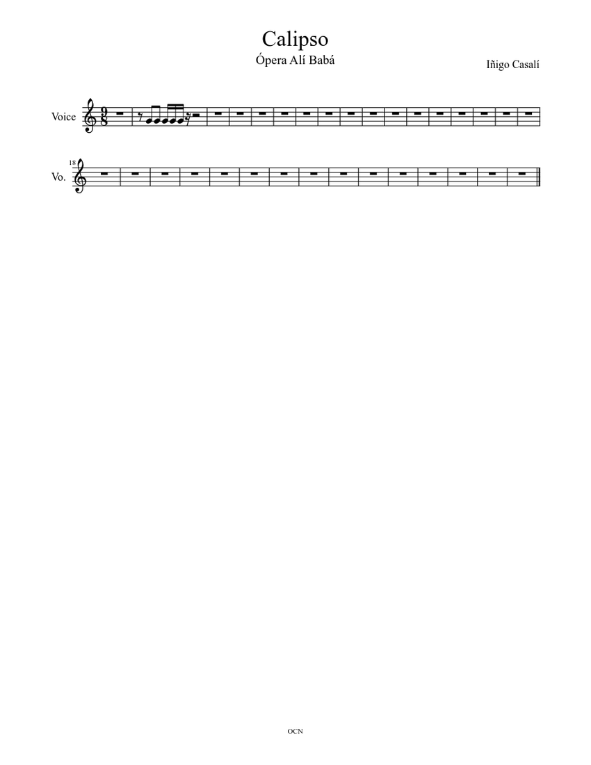 Calypso Sheet music for Voice (Other) (Solo) | Musescore.com
