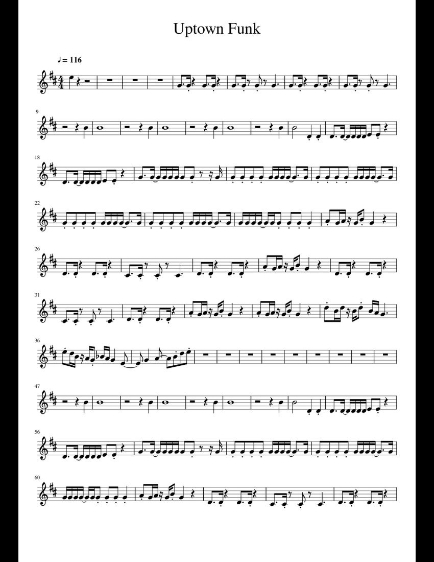 Uptown Funk sheet music for Trumpet download free in PDF or MIDI