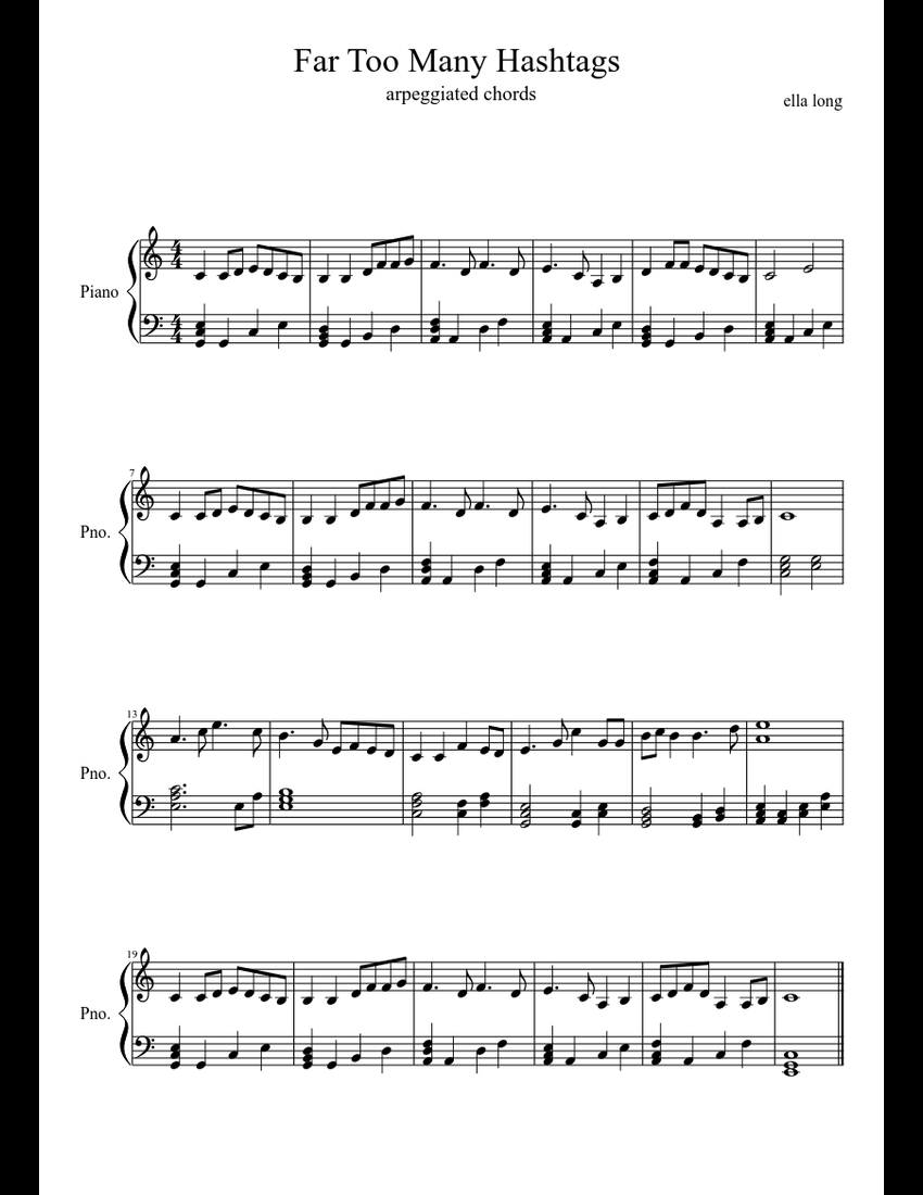 Far Too Many Hashtags: arpeggiated chords sheet music download free in ...