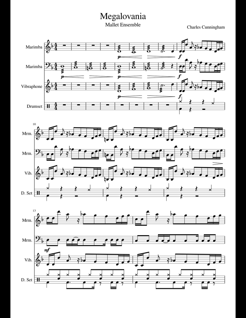 Megalovania sheet music for Percussion download free in PDF or MIDI