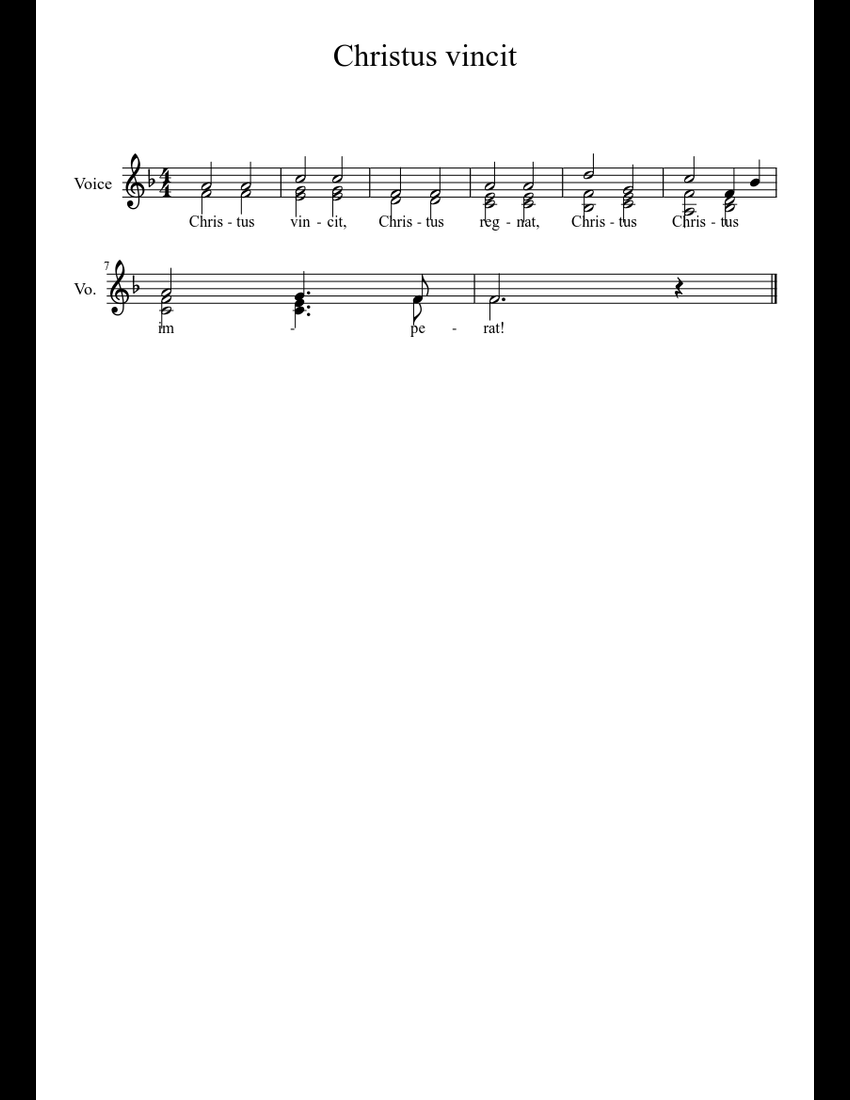 Christus vincit sheet music download free in PDF or MIDI
