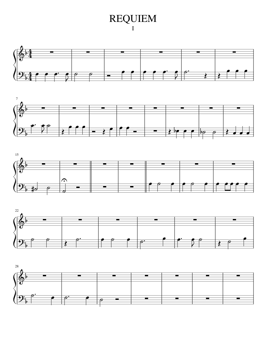 REQUIEM I sheet music for Piano download free in PDF or MIDI