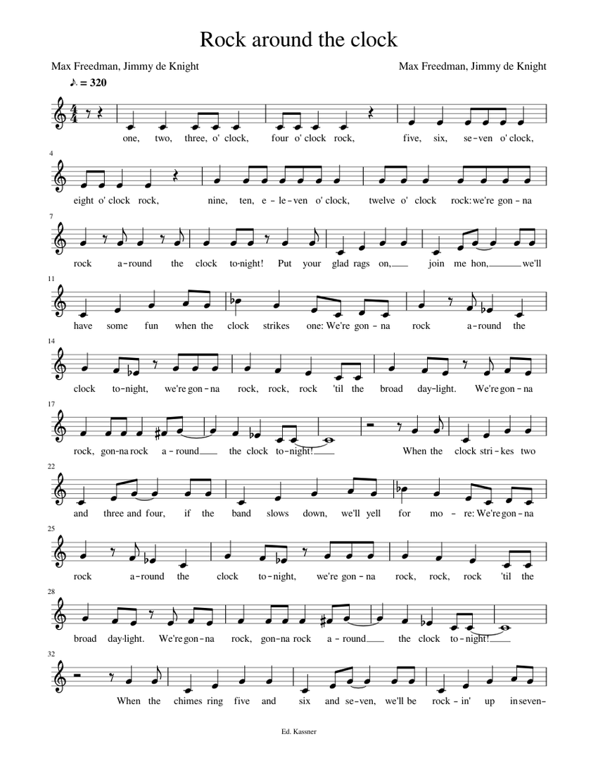 Rock around the clock Sheet music for Percussion | Download free in PDF ...