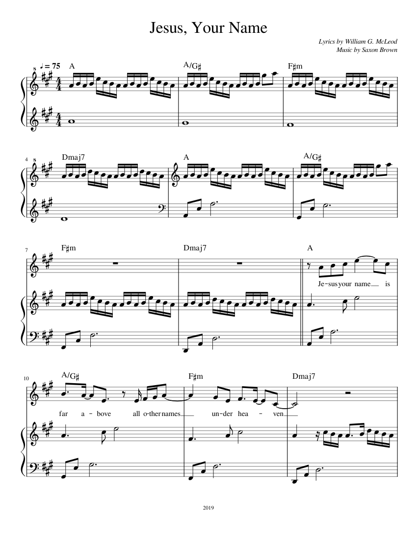 Jesus, Your Name Sheet music for Piano (Piano Duo) | Musescore.com