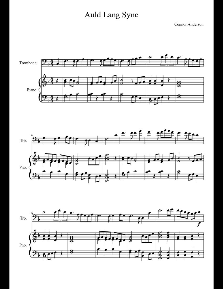Auld Lang Syne sheet music download free in PDF or MIDI