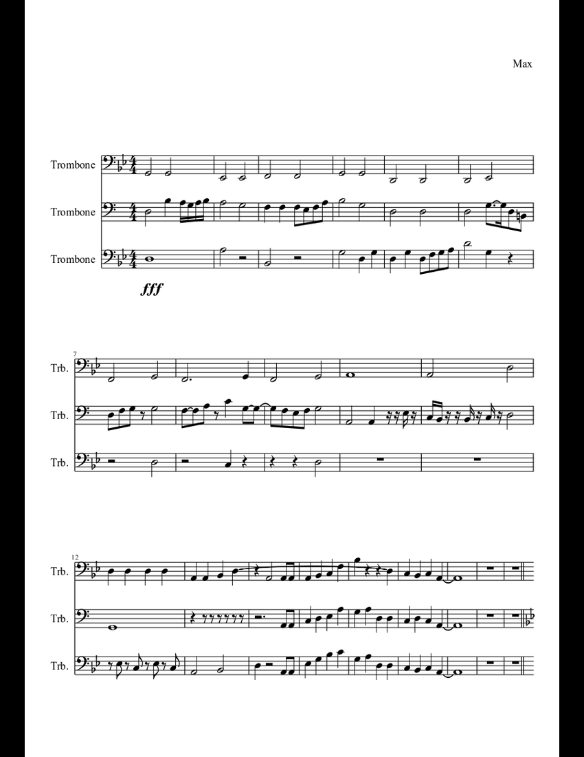 Trombone Trio sheet music download free in PDF or MIDI