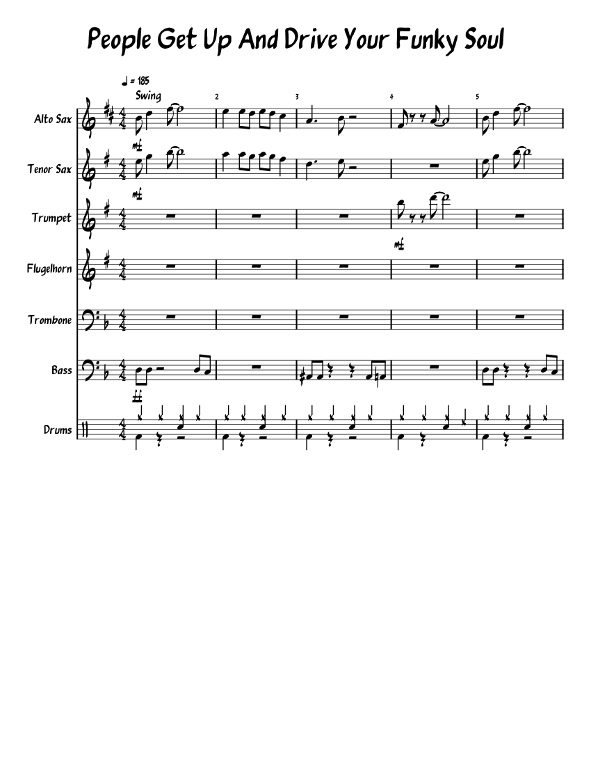 People Get Up And Drive Your Funky Soul Sheet music for Alto Saxophone ...