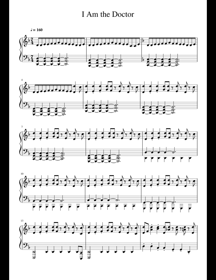 I Am the Doctor sheet music for Piano download free in PDF or MIDI