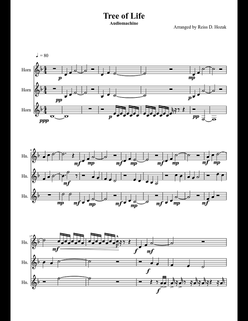 Tree of Life(Audiomachine) sheet music download free in PDF or MIDI