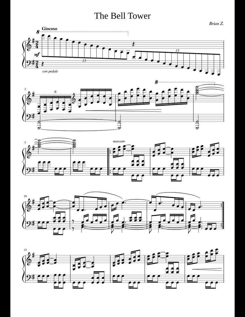 The Bell Tower sheet music for Piano download free in PDF or MIDI