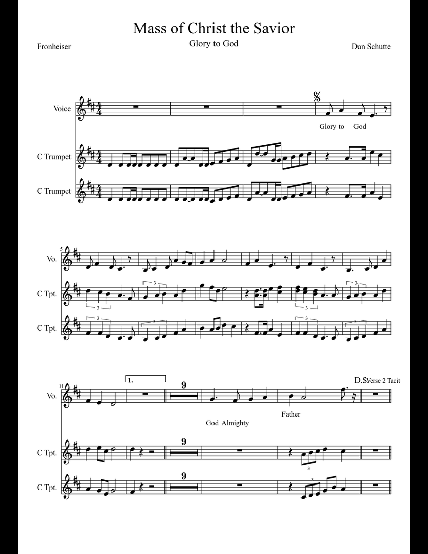 Mass of Christ the Savior sheet music download free in PDF or MIDI