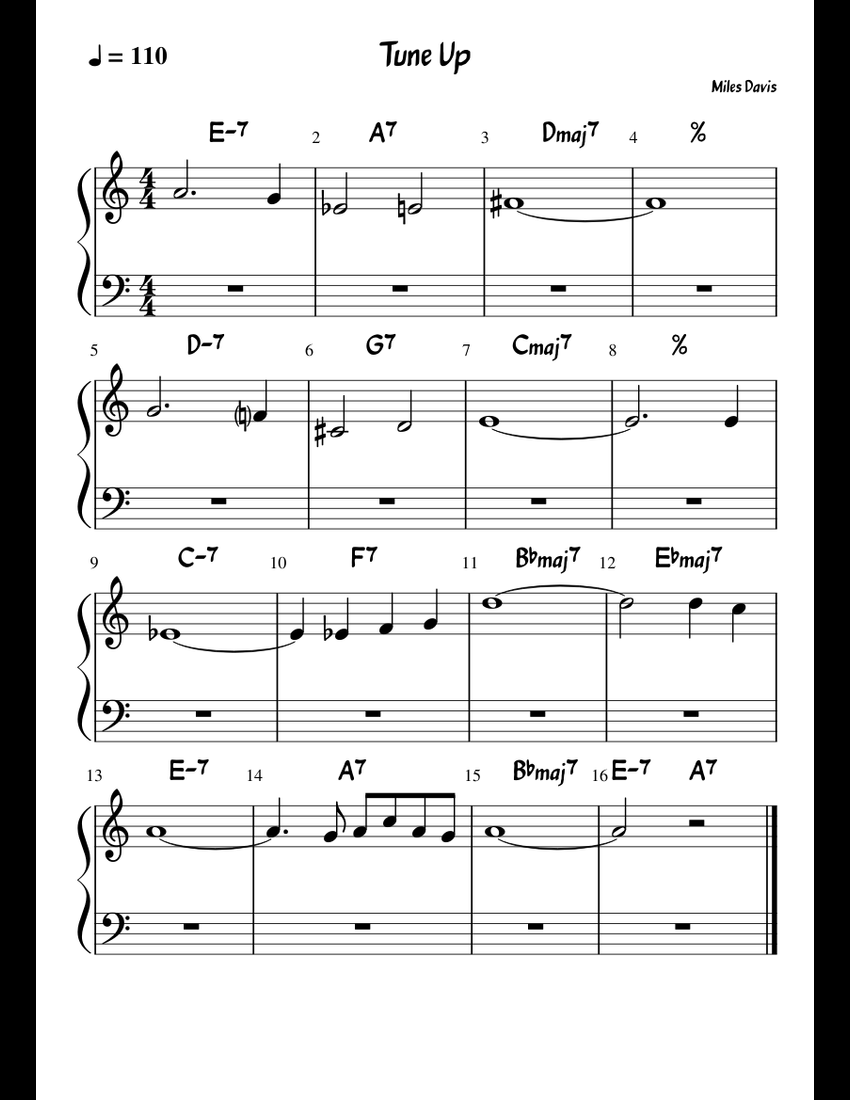 Tune Up sheet music for Piano download free in PDF or MIDI