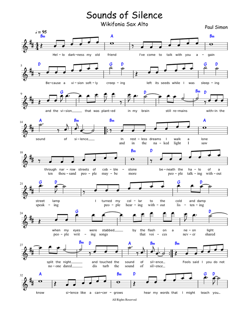 Sounds_of_Silence_wikifonia_sax_alto Sheet music for Alto Saxophone ...