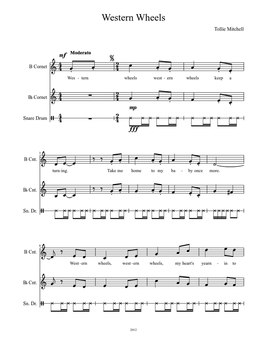 Western Wheels (Fun Cowboy Song) Sheet music | Download free in PDF or ...