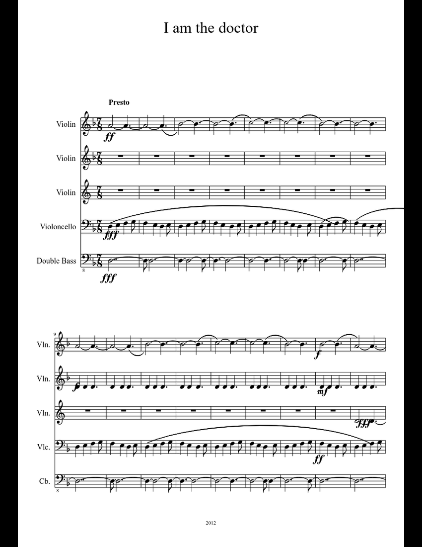 I am the doctor sheet music download free in PDF or MIDI