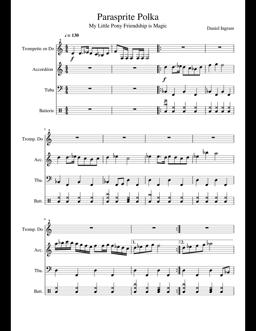 My Little Pony Friendship is Magic: Parasprite Polka sheet music for ...