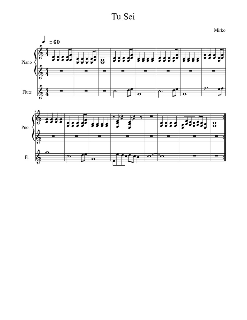 Tu Sei Sheet music | Download free in PDF or MIDI | Musescore.com