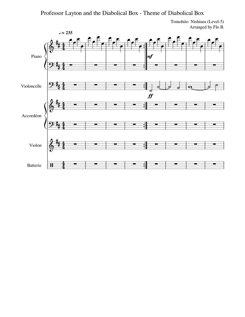 Professor Layton and the Diabolical Box - Theme of Diabolical Box Sheet ...